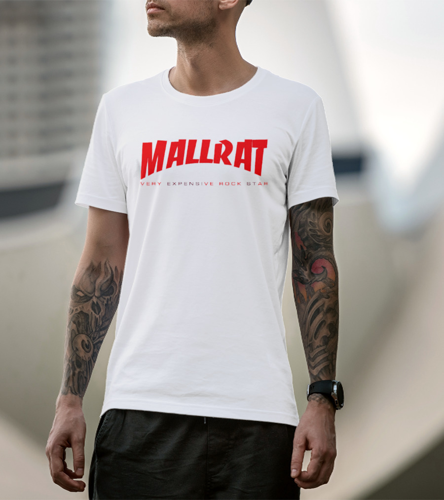 Mallrat Very Expensive Rock Star Red Text Distressed T-Shirt