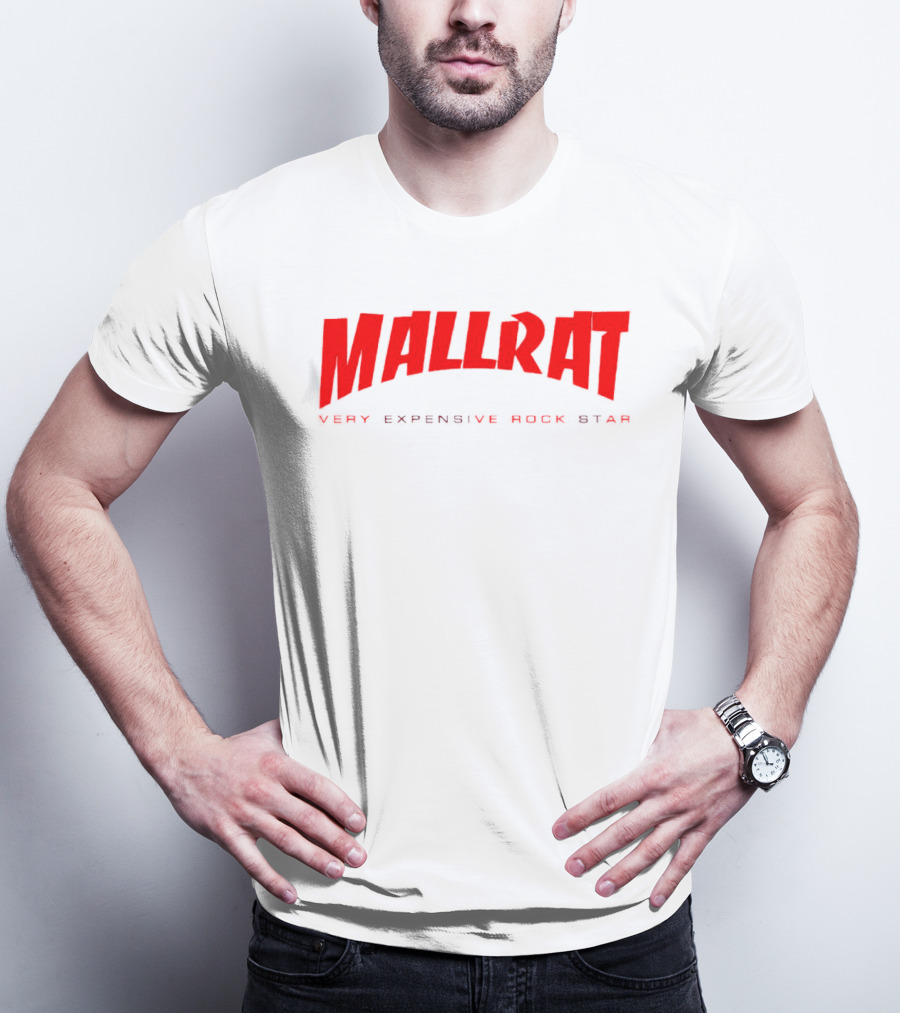 Mallrat Very Expensive Rock Star Red Text Distressed T-Shirt