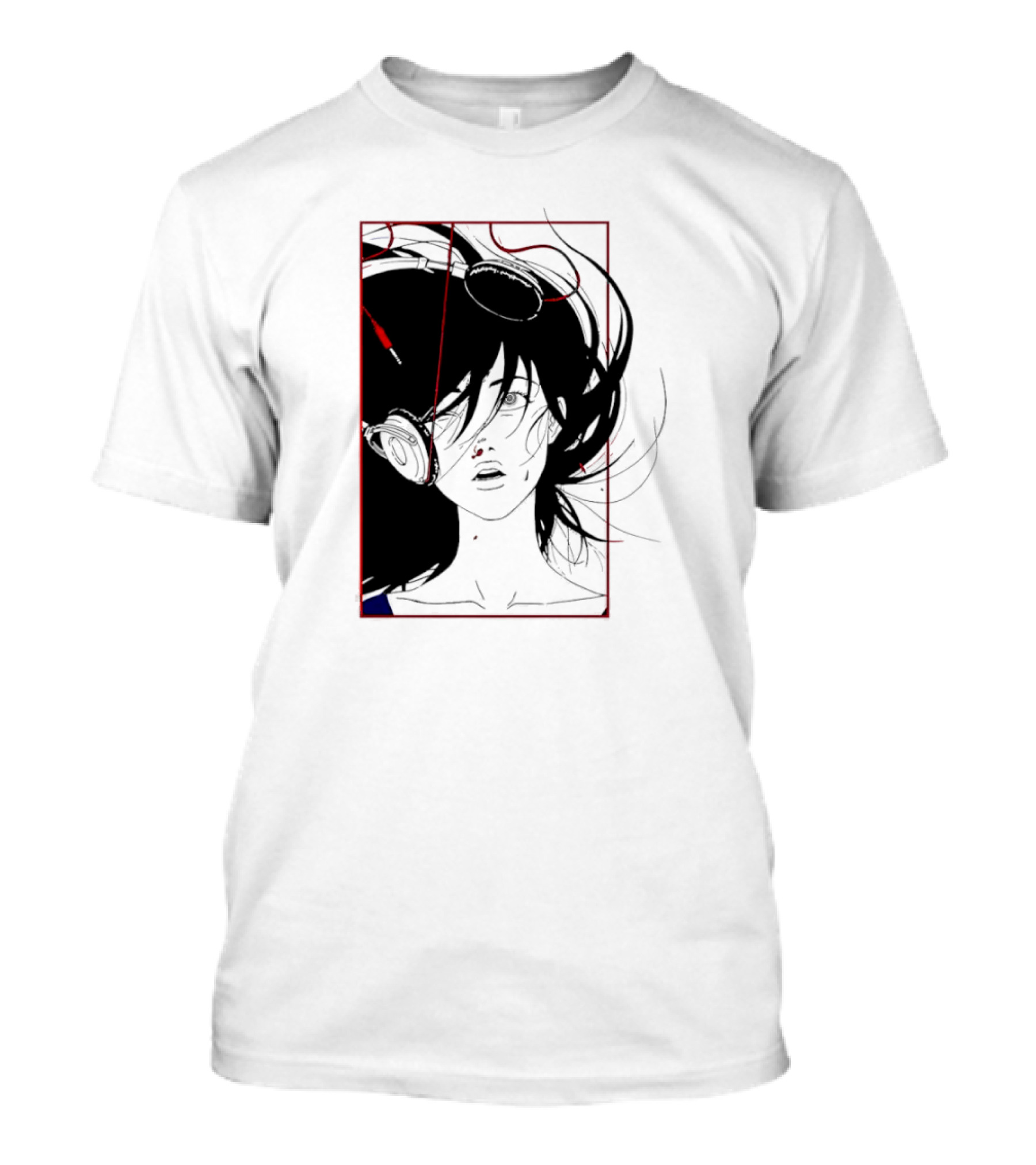Mass Of Fermenting Dregs Headphones Red Lines Anime T-Shirt