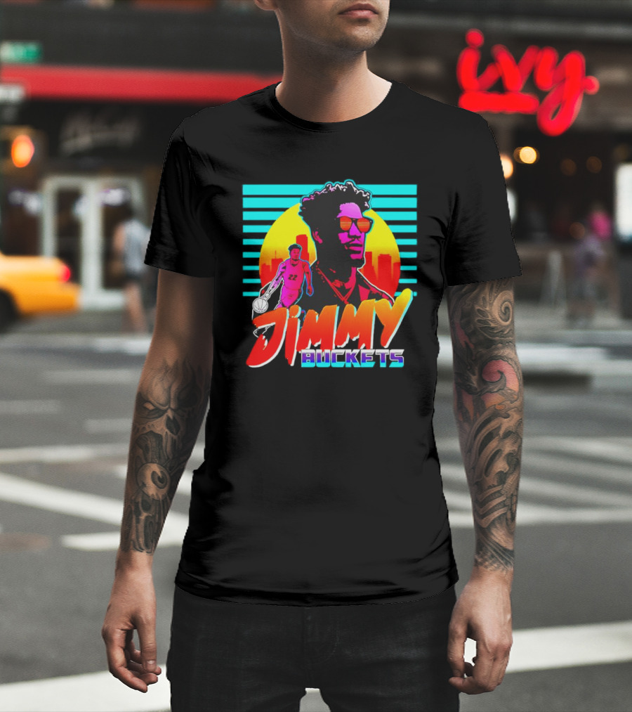Jimmy Buckets Retro Neon Basketball Player T-Shirt