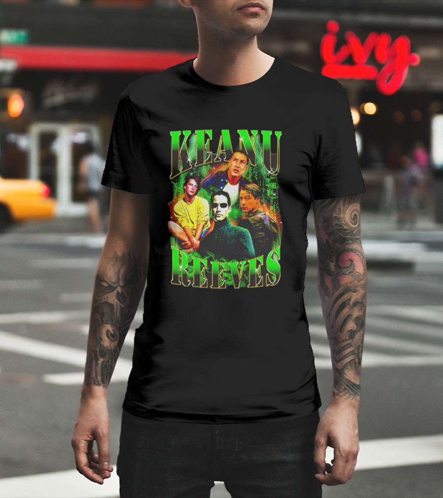 Keanu Reeves Matrix Visual Styles And Characters T-Shirt