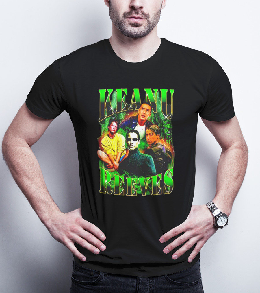 Keanu Reeves Matrix Visual Styles And Characters T-Shirt