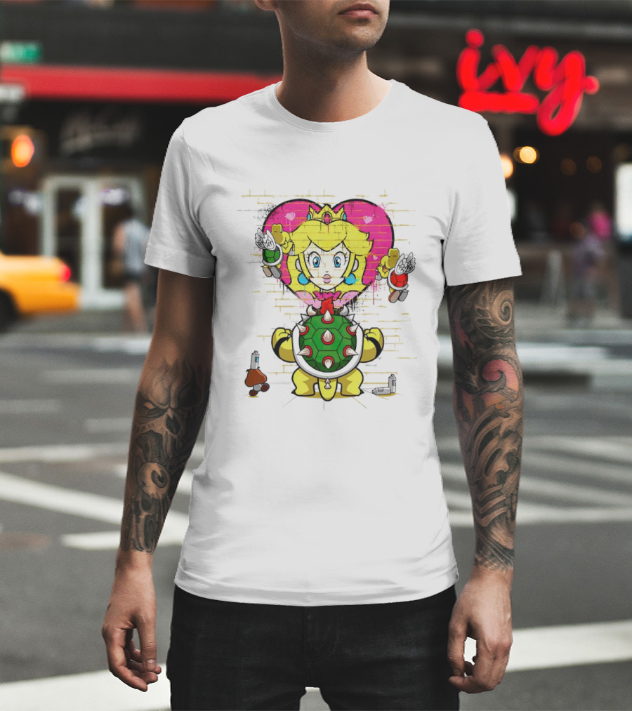 Princess Peach Graffiti Bowser Wall T-Shirt