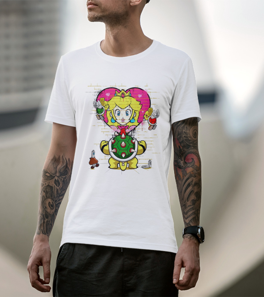 Princess Peach Graffiti Bowser Wall T-Shirt