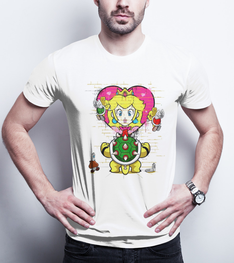 Princess Peach Graffiti Bowser Wall T-Shirt