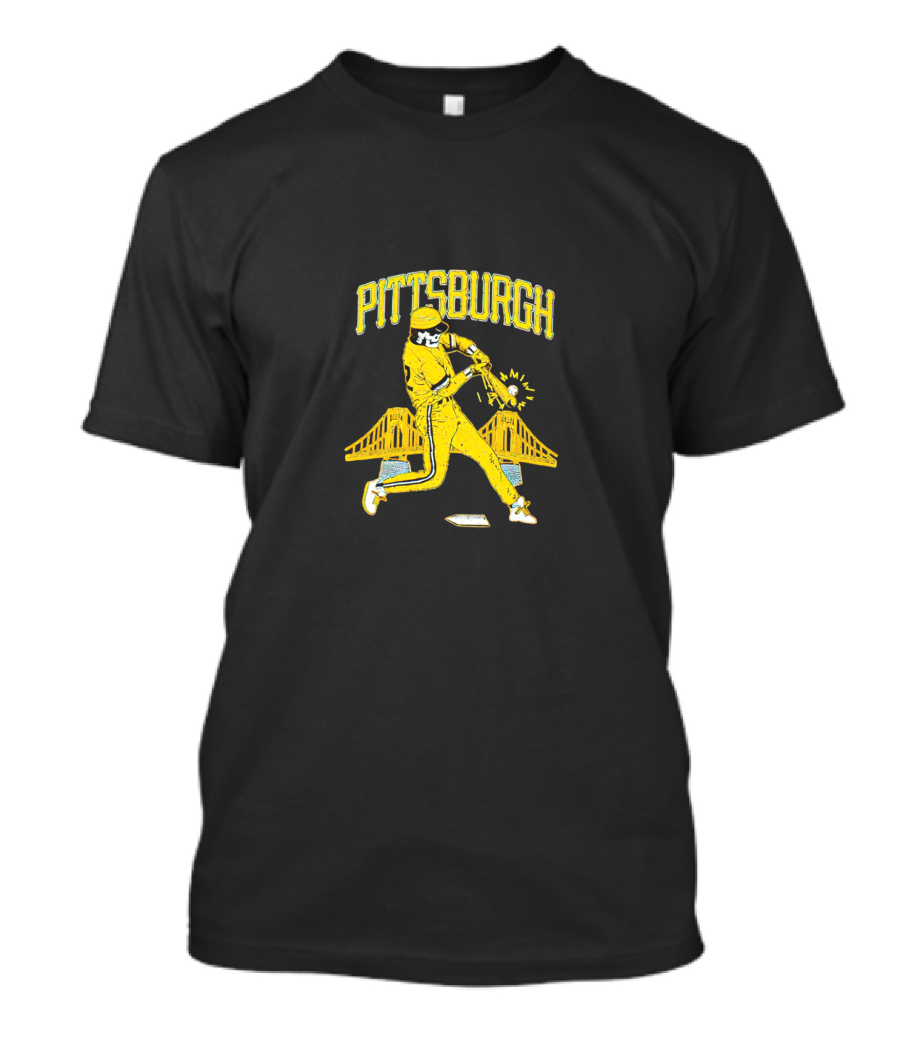 Pittsburgh Skeleton Baseball With Bridges And Pirate T-Shirt