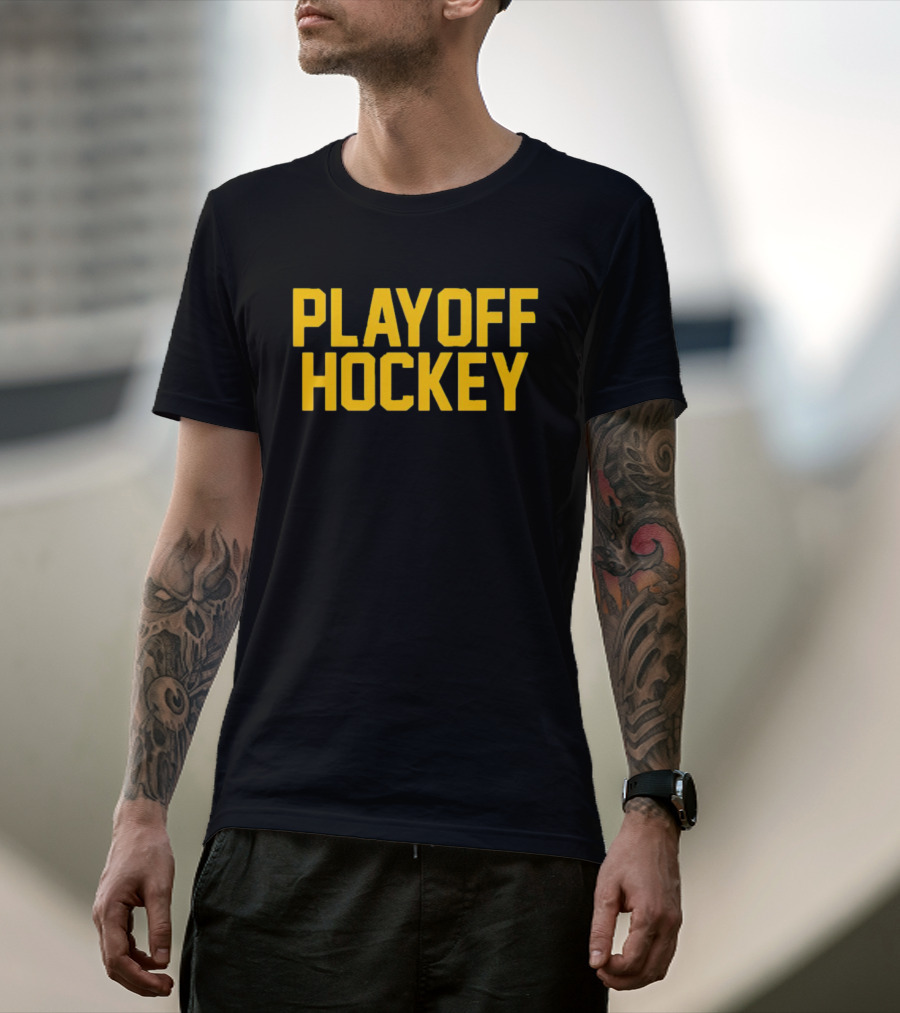 Dave Portnoy Playoff Hockey Black And Gold Text T-Shirt