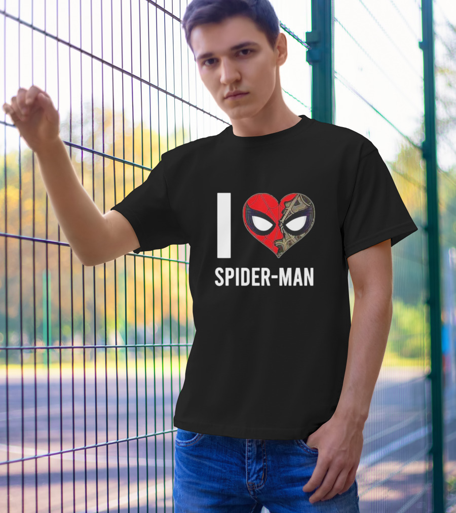 I Heart Spider-Man With Mask T-Shirt