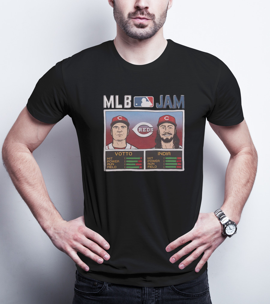 MLB Jam Reds Votto India Player Stats T-Shirt
