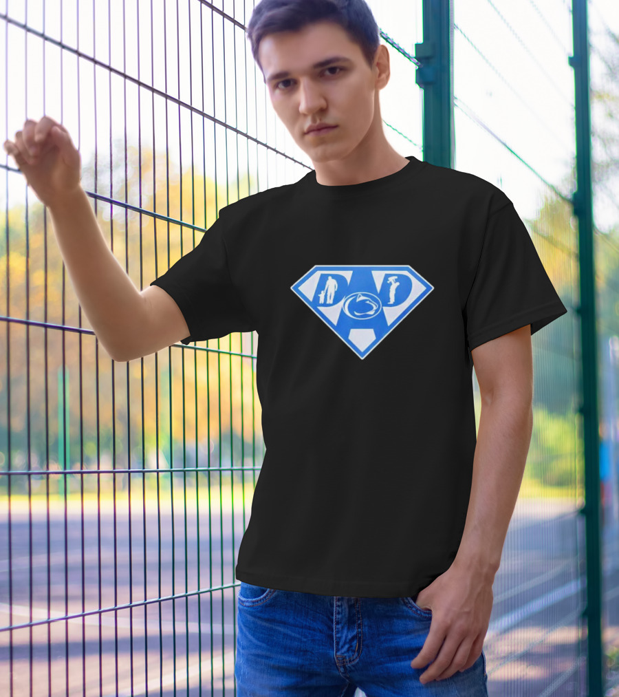 Penn State Nittany Lions Dad Superhero Emblem T-Shirt