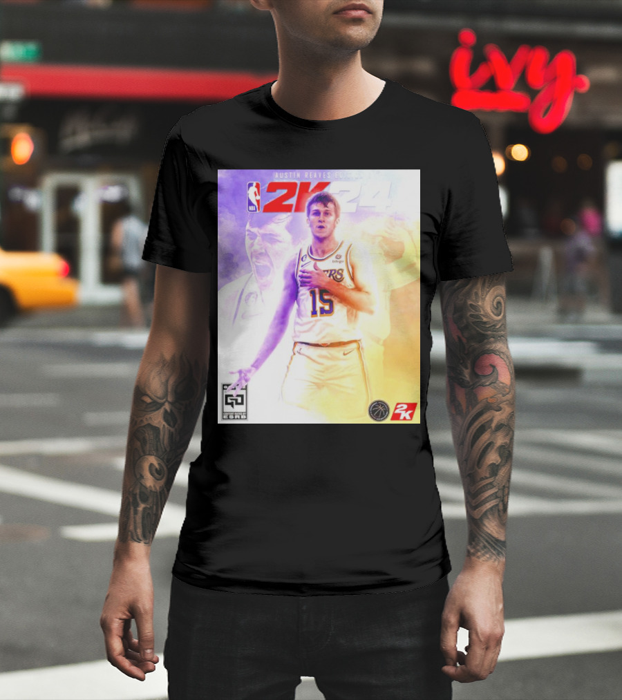 Austin Reaves 2K24 Los Angeles Lakers NBA Basketball Cover Edition T-Shirt