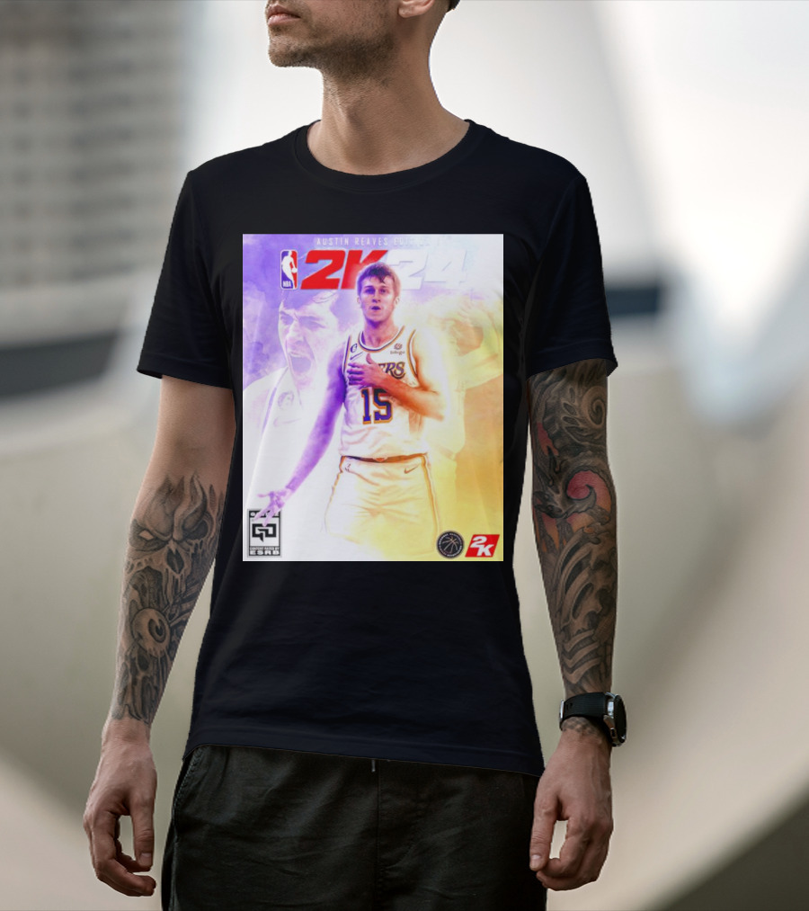 Austin Reaves 2K24 Los Angeles Lakers NBA Basketball Cover Edition T-Shirt