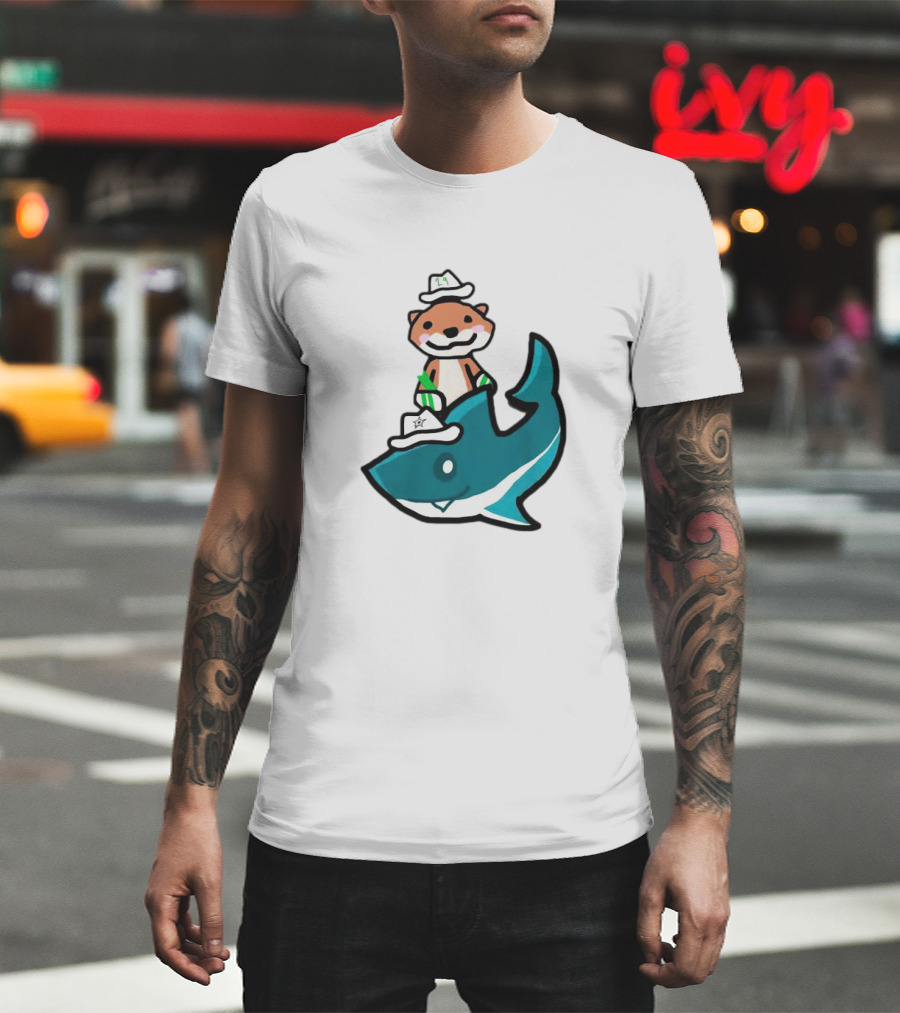 Dallas Stars San Jose Sharks Otter On Shark T-Shirt