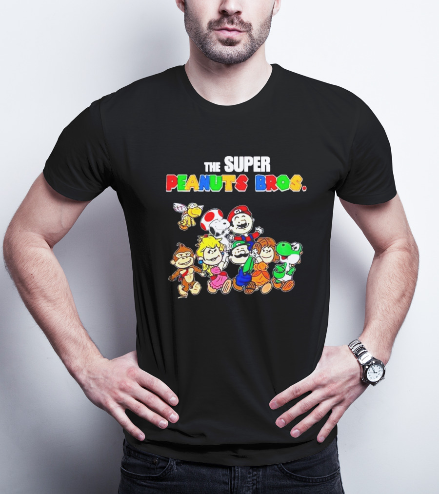 The Super Peanuts Bros Mario Crossover Characters T-Shirt