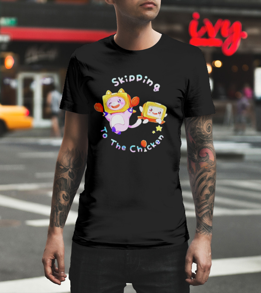 Skipping To The Chicken Lankybox Boxy And Foxy Playful Adventure T-Shirt