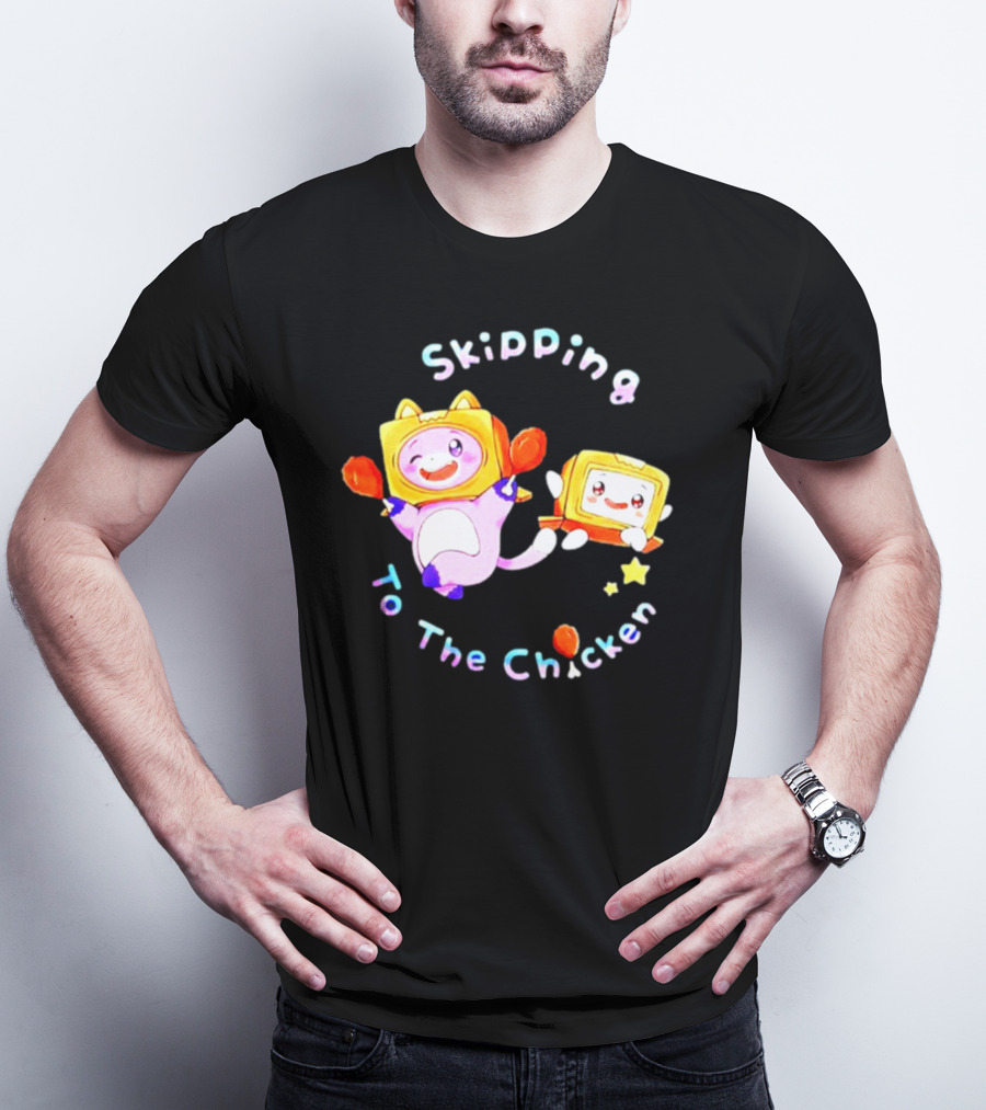 Skipping To The Chicken Lankybox Boxy And Foxy Playful Adventure T-Shirt