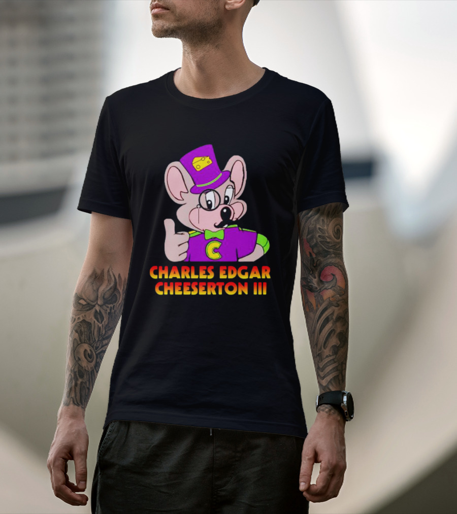 Ted Lasso Charles Edgar Cheeserton III Mouse With Purple Hat And Cheese T-Shirt
