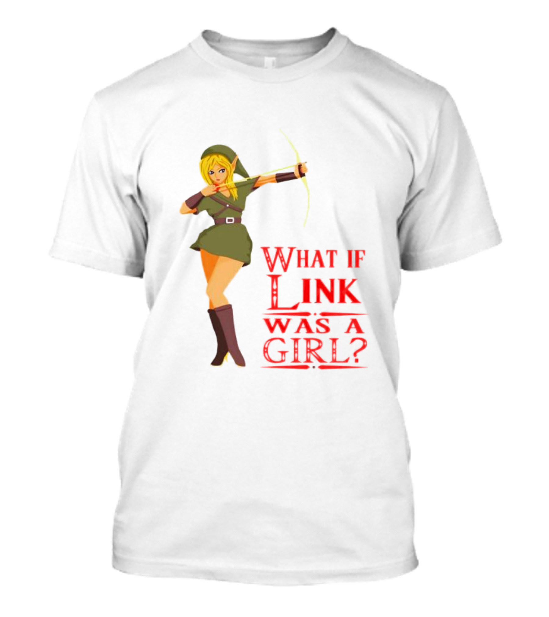 The Legend Of Zelda What If Link Was A Girl Bow And Arrow Pose T-Shirt