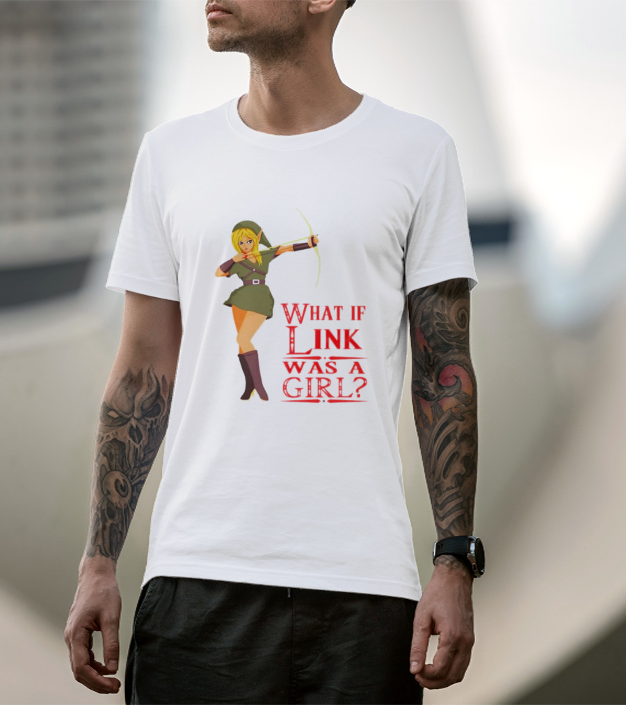 The Legend Of Zelda What If Link Was A Girl Bow And Arrow Pose T-Shirt