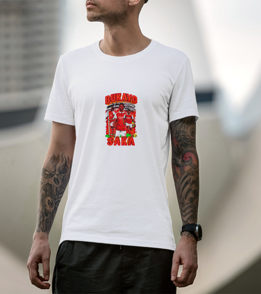 Bukayo Saka Arsenal Fire Stadium Soccer Graphics T-Shirt