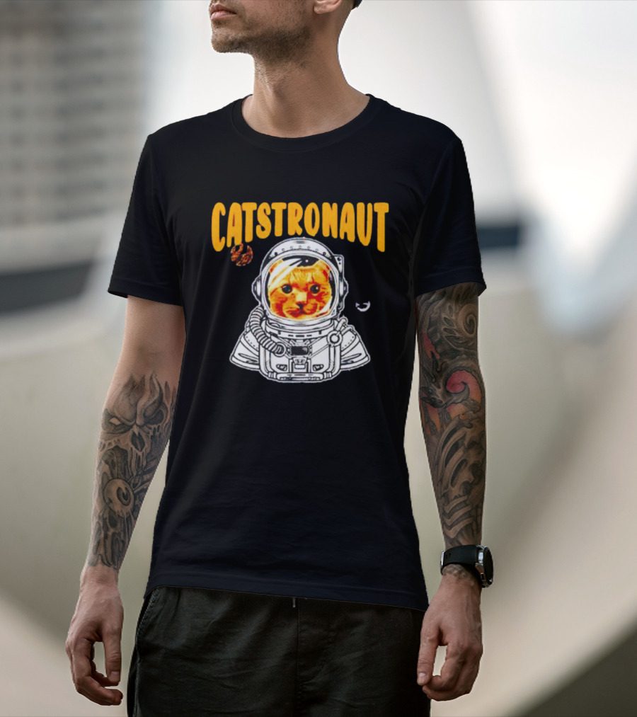 Catstronaut Funny Space Cat In Astronaut Suit T-Shirt