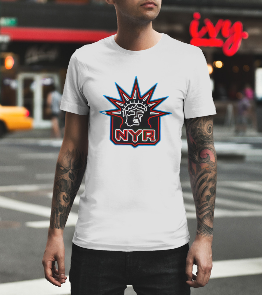 New York Rangers NYR Statue Of Liberty Neon Jersey T-Shirt