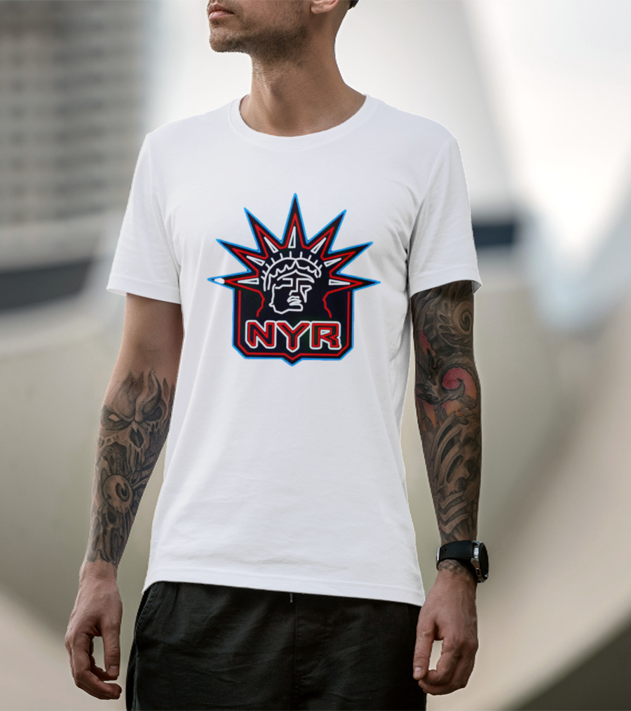 New York Rangers NYR Statue Of Liberty Neon Jersey T-Shirt