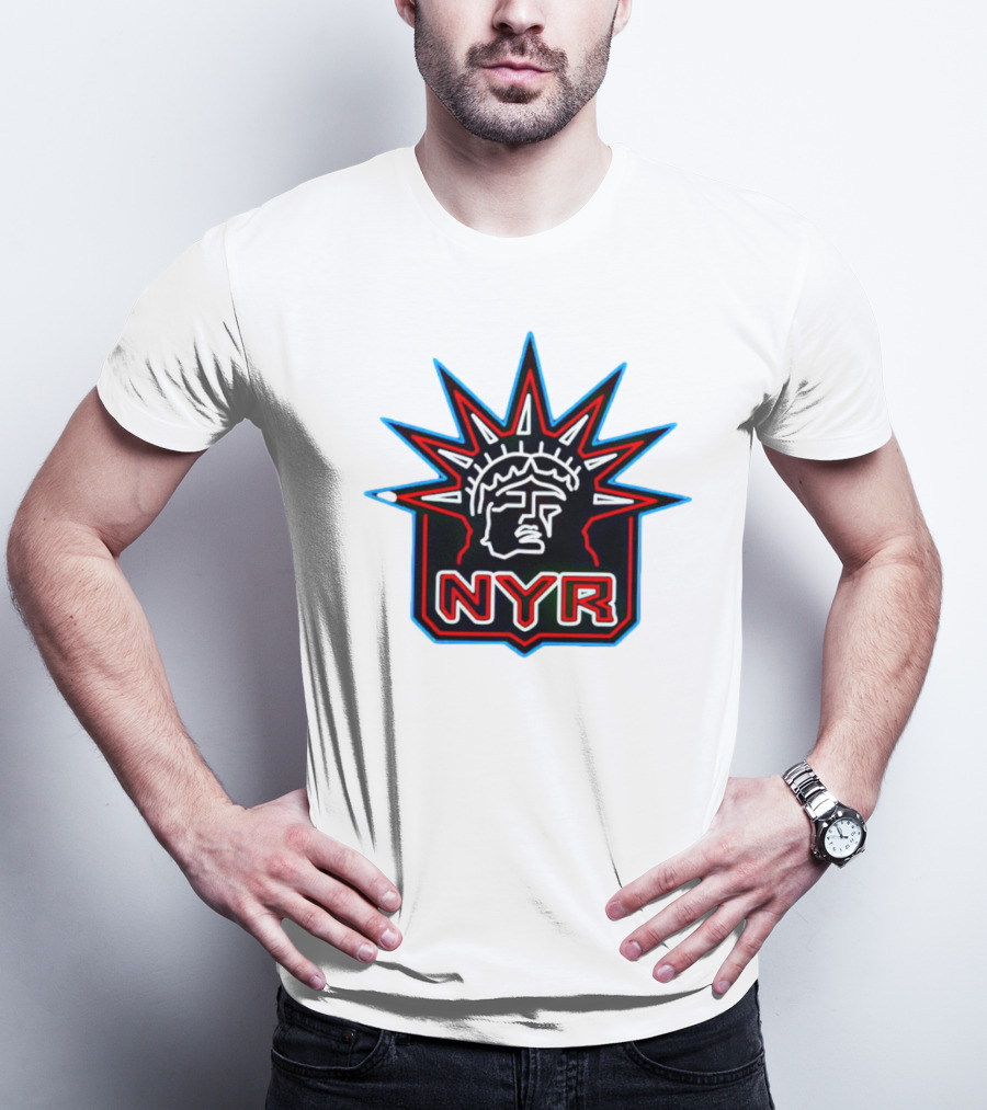 New York Rangers NYR Statue Of Liberty Neon Jersey T-Shirt