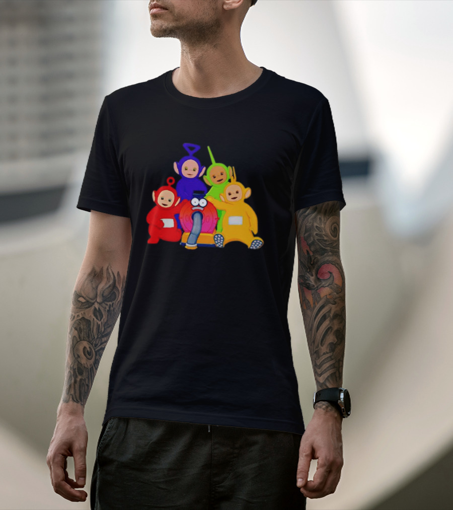 Teletubbies Characters And Noo-Noo Vacuum Clean Identical Four Cartoon Puppets T-Shirt