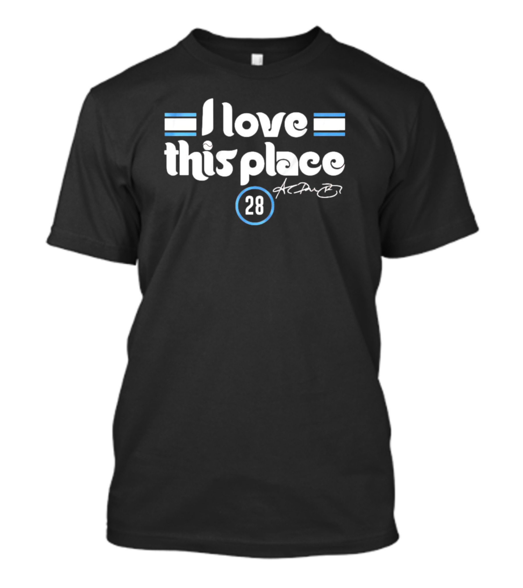 Alec Bohm I Love This Place 28 Signature Philadelphia Phillies T-Shirt