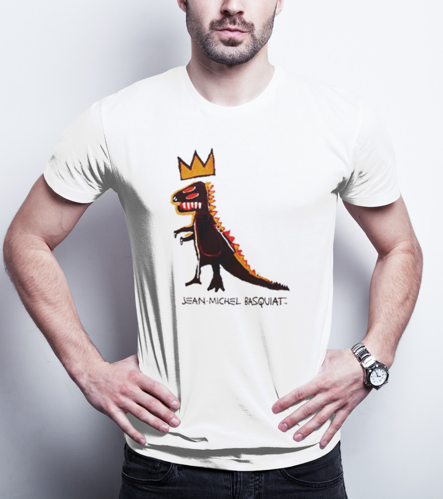 Jean Michel Basquiat Dinosaur Crown Iconic T-Shirt