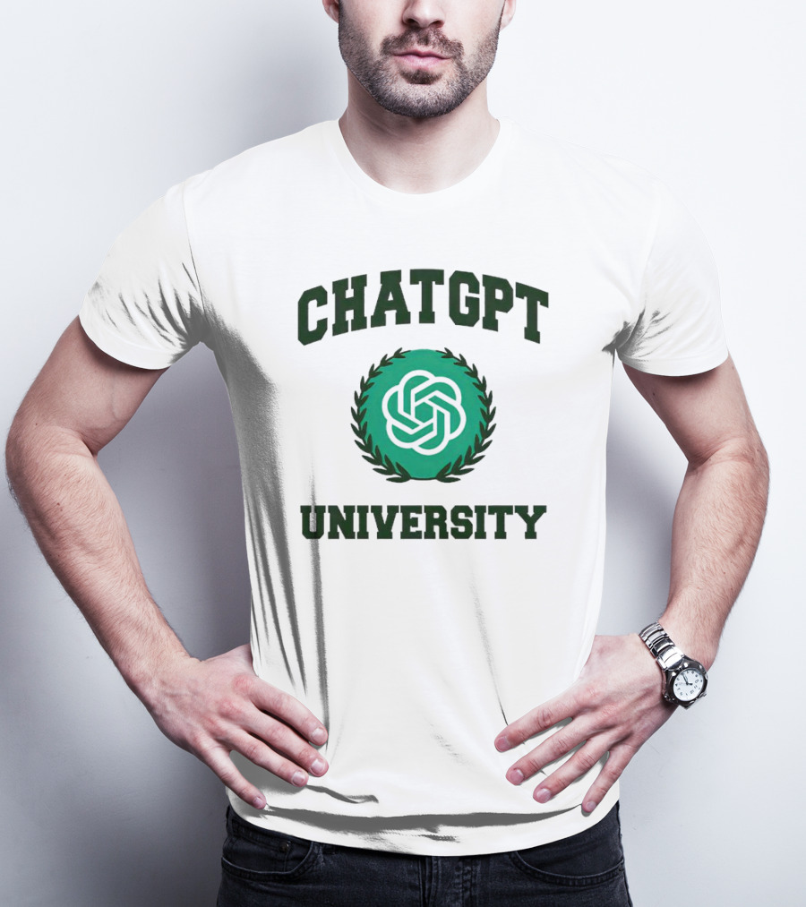 CHAT GPT University Crest Logo Green Circle T-Shirt
