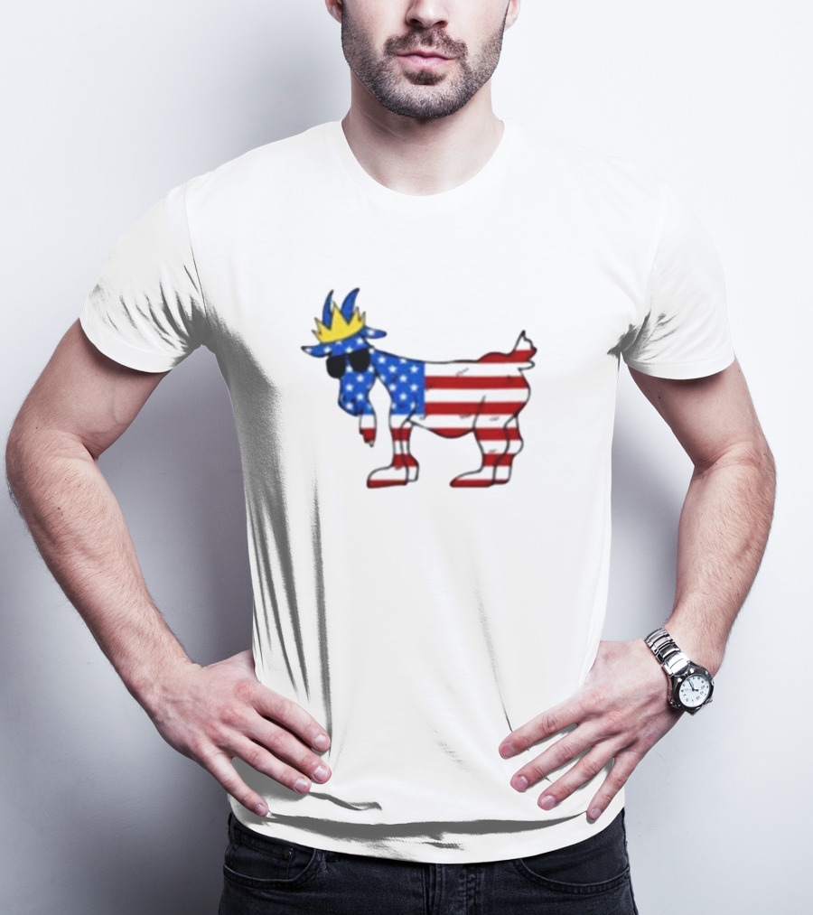 Goat USA Patriotic Stars And Stripes Crown T-Shirt