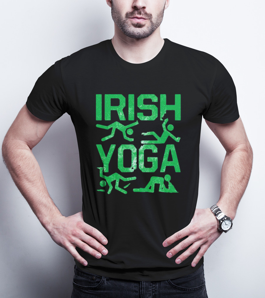 Irish Yoga Green Figures Humor Ireland St. Patrick's Day T-Shirt