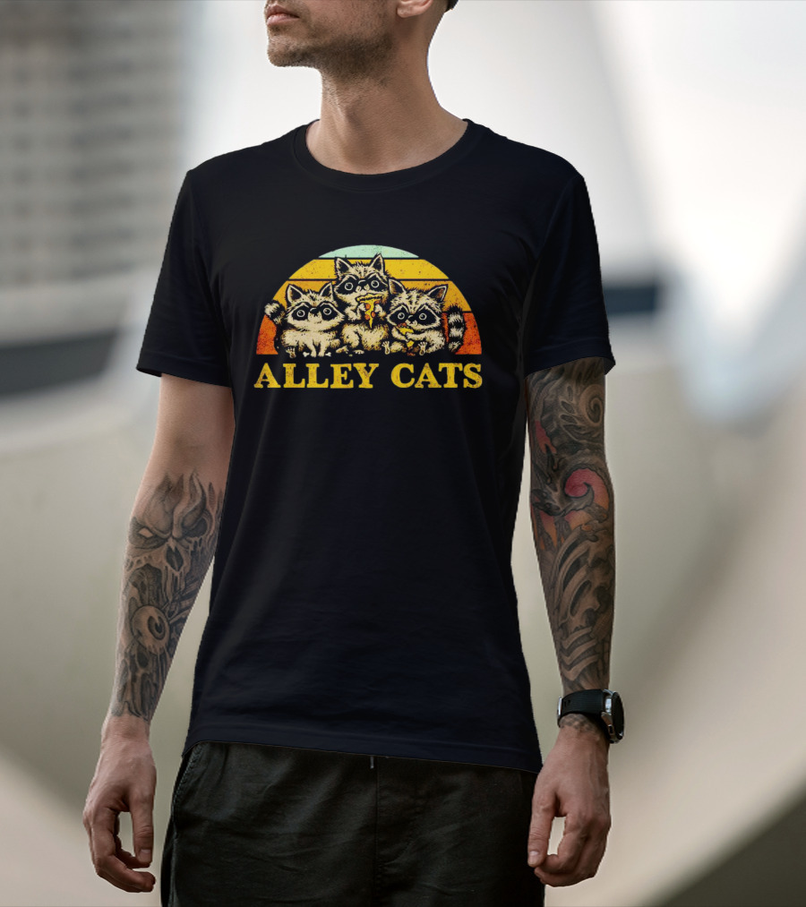 Alley Cats Retro Raccoons T-Shirt