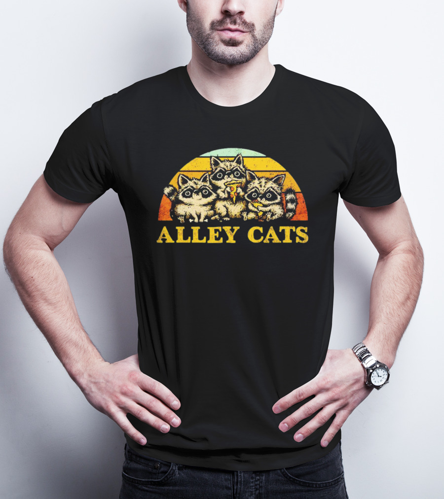 Alley Cats Retro Raccoons T-Shirt