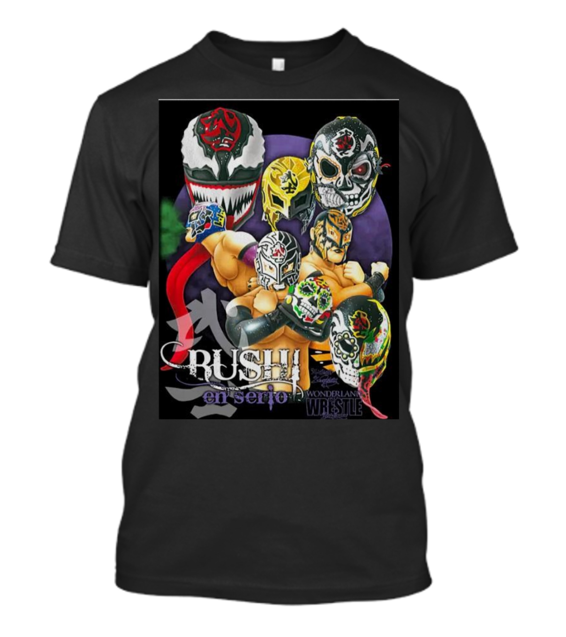 Bushi En Serio Wonderland Wrestle Face Mask Collection T-Shirt