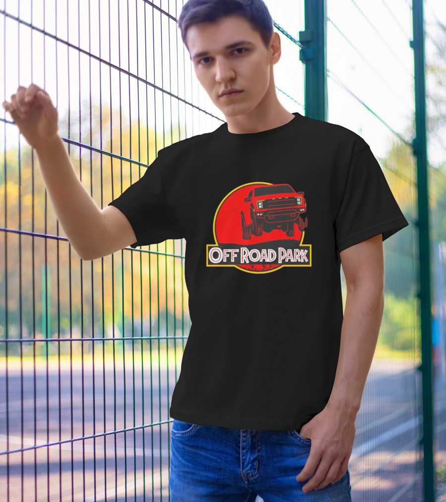 Off Road Park Off-Roading Adventure Red Truck Circle T-Shirt