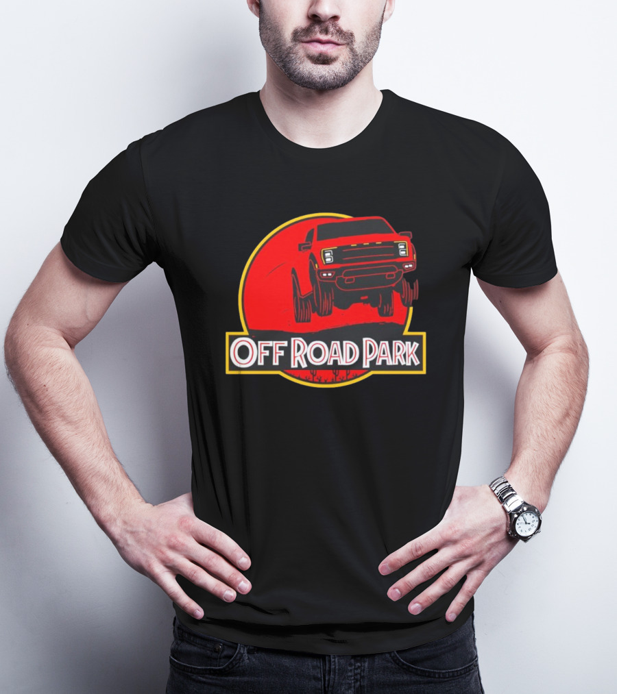 Off Road Park Off-Roading Adventure Red Truck Circle T-Shirt