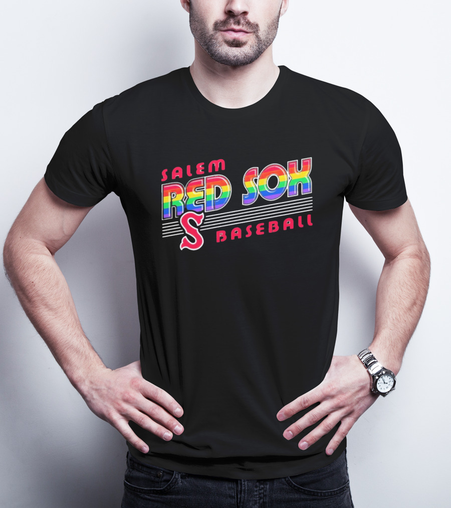 Salem Red Sox Baseball Pride Rainbow T-Shirt