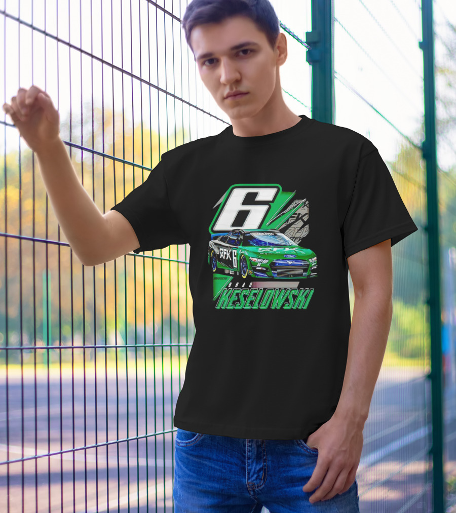 Brad Keselowski Number 6 RFK Racing Green Car T-Shirt