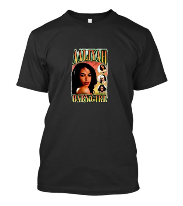 Aaliyah Baby Girl Vintage Iconic Portrait Collage T-Shirt