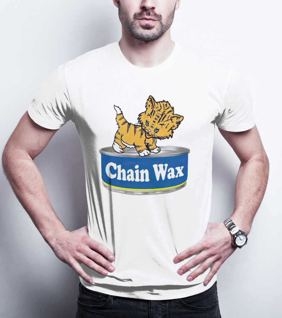 Cat Chain Wax Cute Kitten On Tin T-Shirt