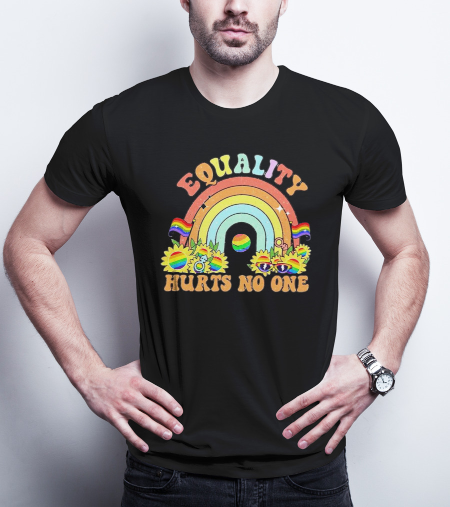 Equality Hurts No One Rainbow Sunflowers Pride Flags T-Shirt