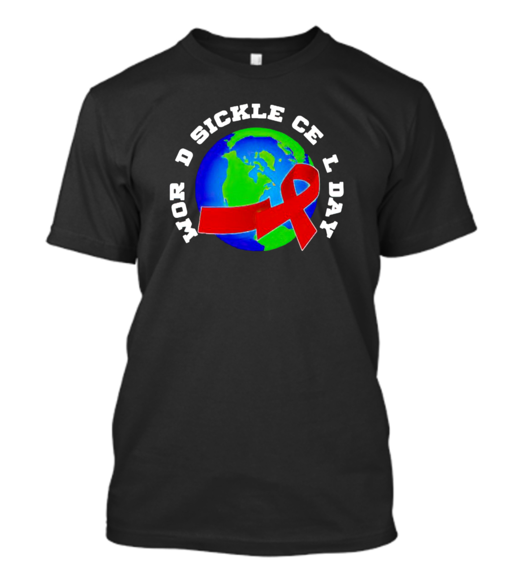 World Sickle Cell Day Red Ribbon Earth T-Shirt