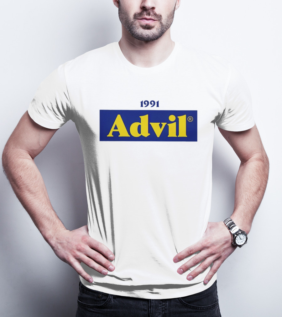 1991 Advil Classic Blue Yellow T-Shirt