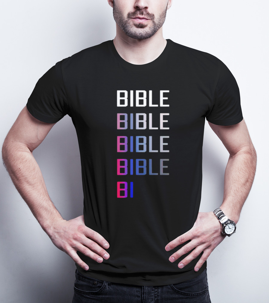Bible Pride Gradient Multicolor Text Stacked T-Shirt