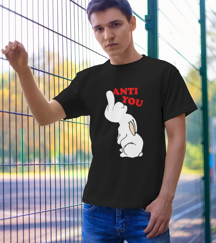 Bunny Anti You Middle Finger Gesture T-Shirt