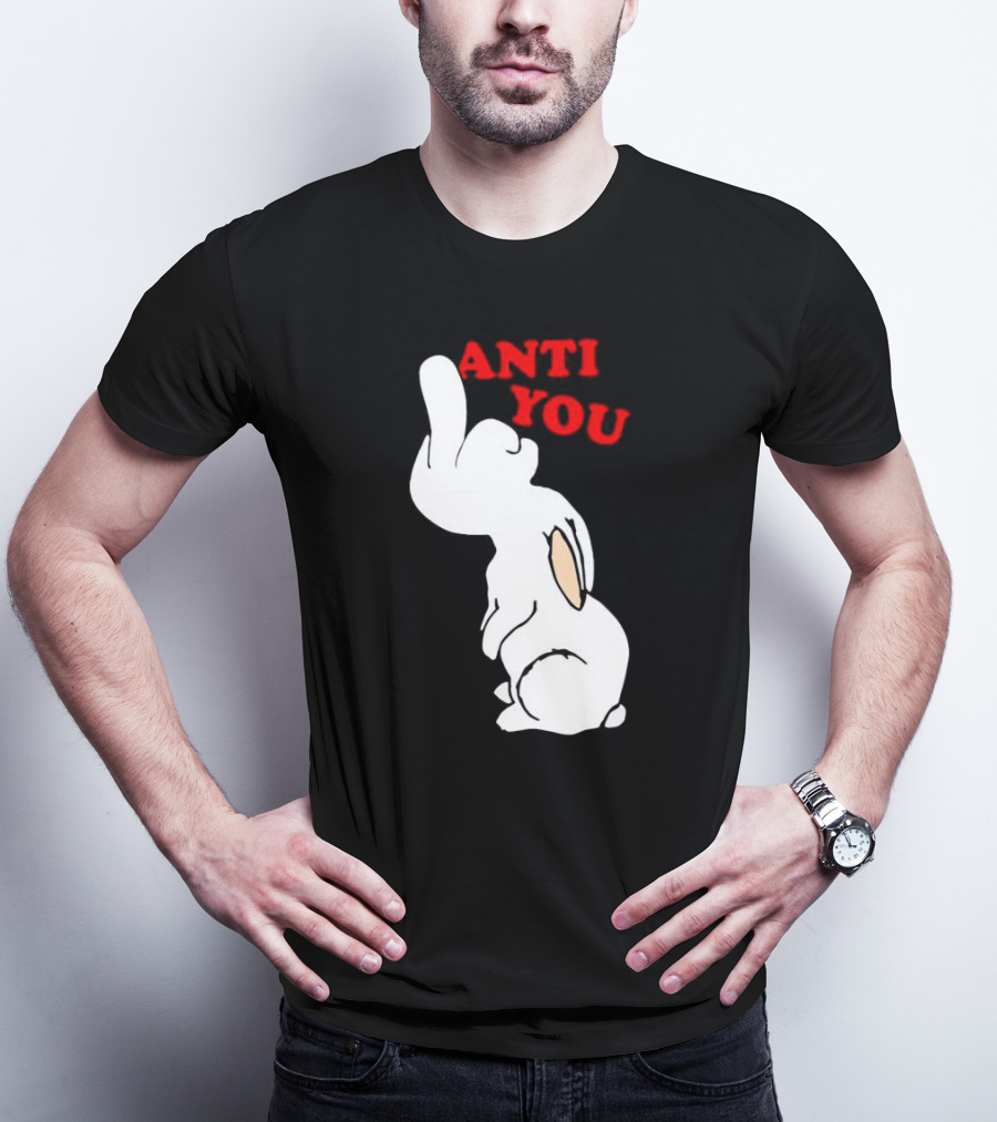 Bunny Anti You Middle Finger Gesture T-Shirt