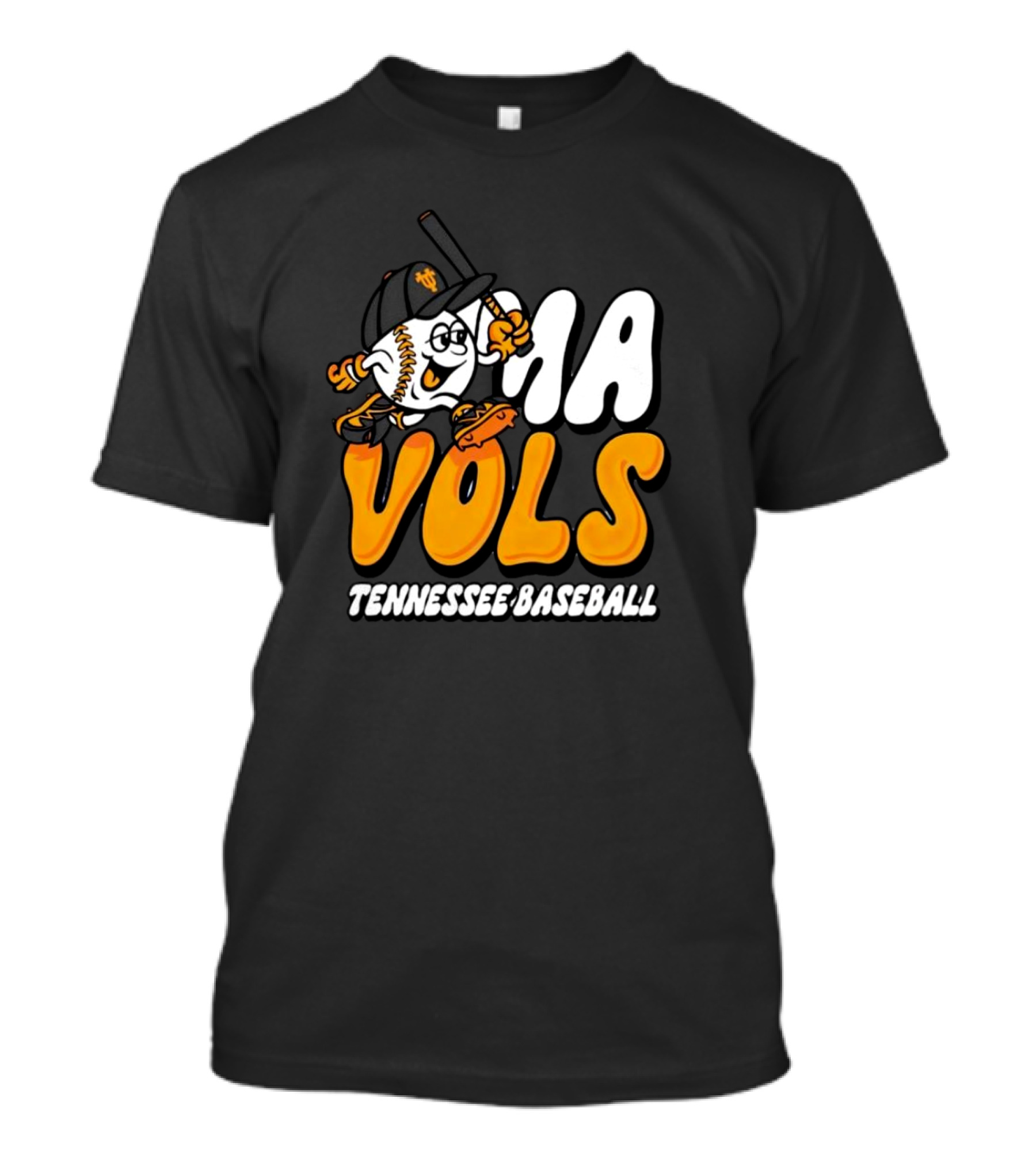 Omavols Tennessee Baseball Vols Mascot Icon With Bat And Glove T-Shirt